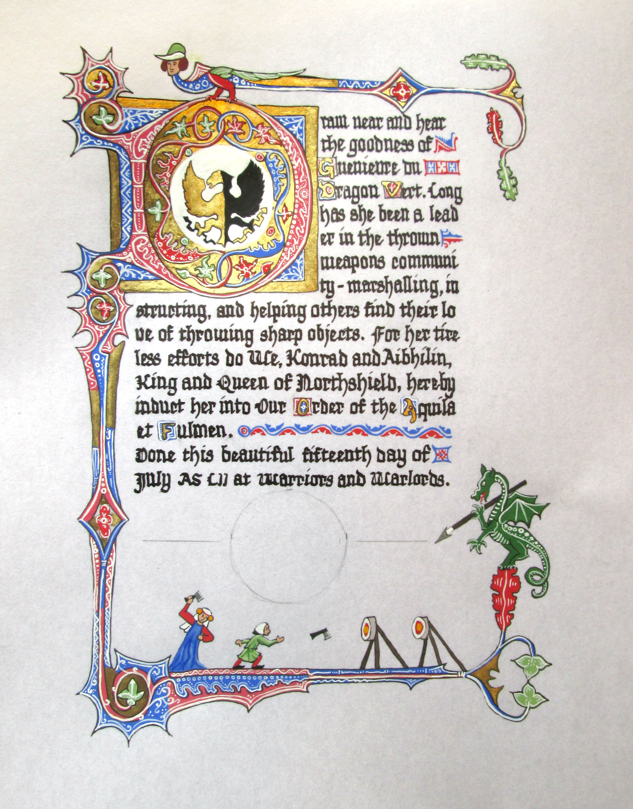 Order of the Aquila et Fulmen for Guenievre du Dragon Vert – Cecily of ...